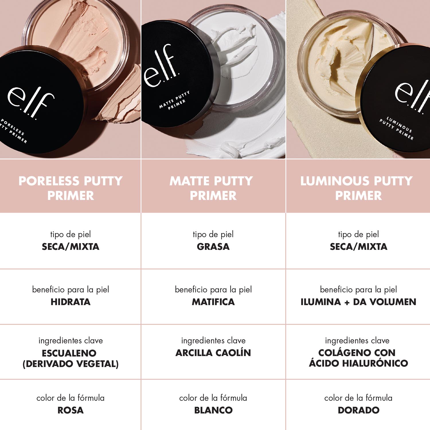 E.L.F. LUMINOUS PUTTY PRIMER (PREBASE FACIAL DE MAQUILLAJE LUMINOSO ...